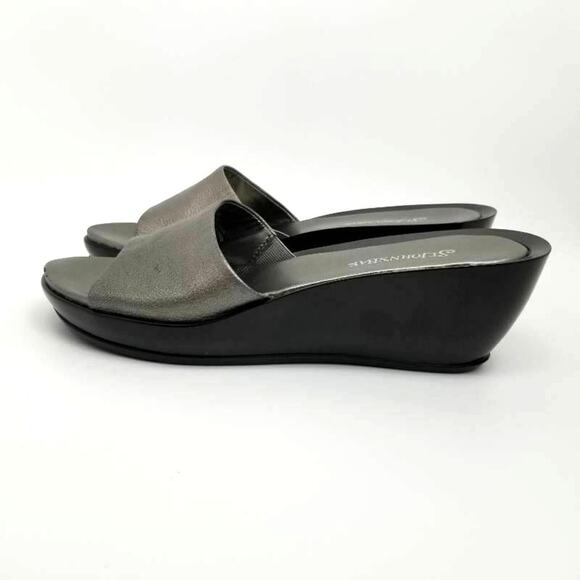 St. John's Bay | Shoes | St Johns Bay Metallic Slip On Slide Leather ...